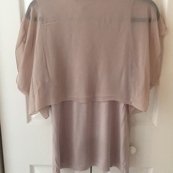 Design History | Tops | Taupe Sheer Drape Sleeveless Top | Poshmark